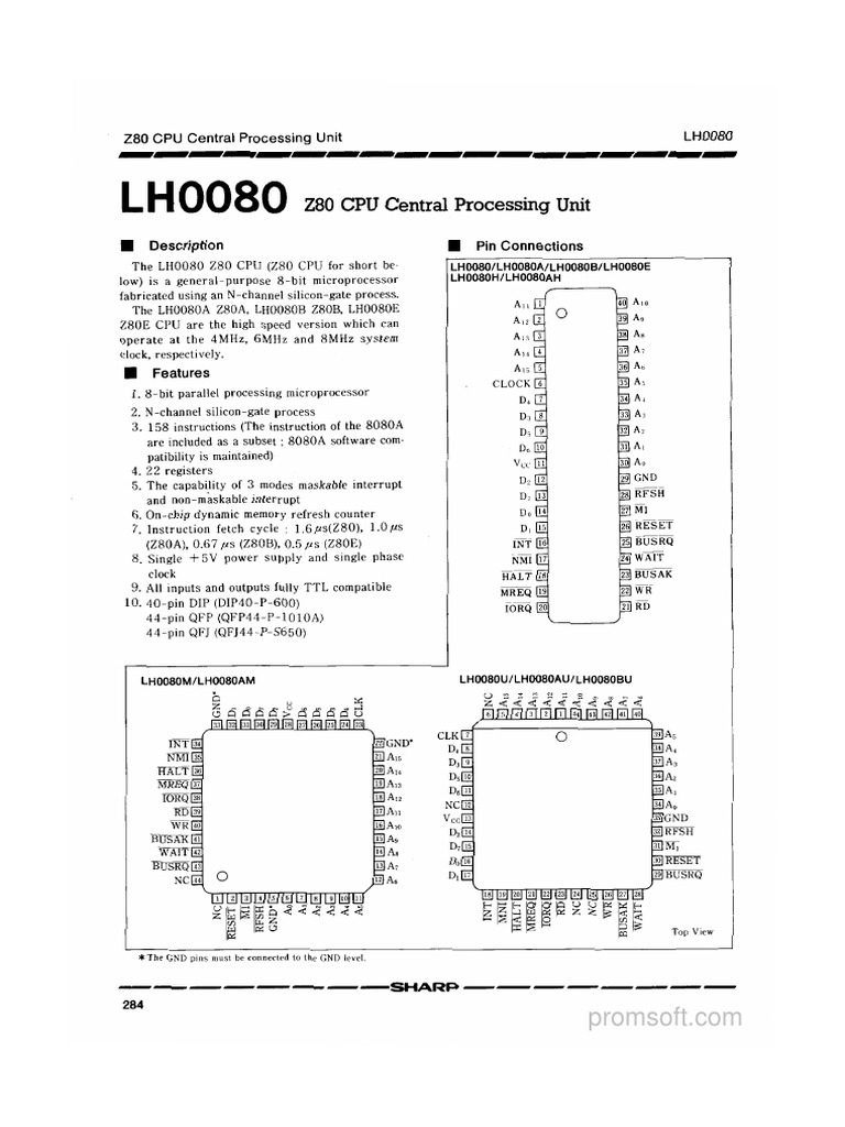 z80 LH0080 Tech Manual | PDF | Central Processing Unit | Instruction Set