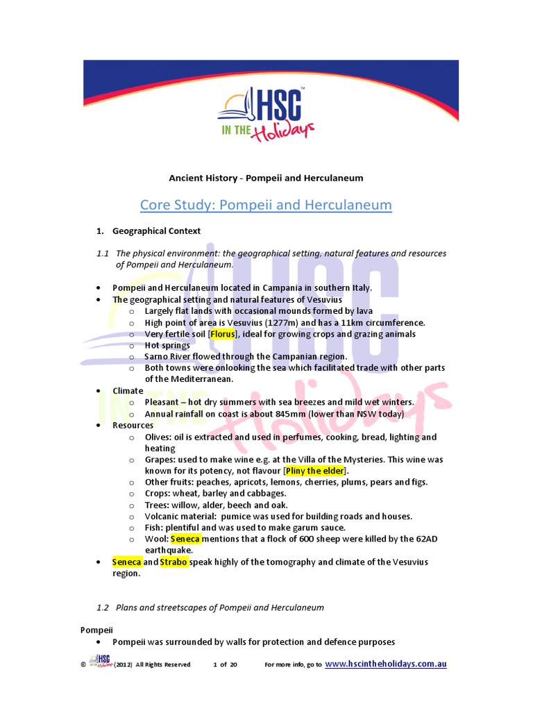 Ancient History Pompeii and Herculaneum | PDF | Pompeii | Mount Vesuvius