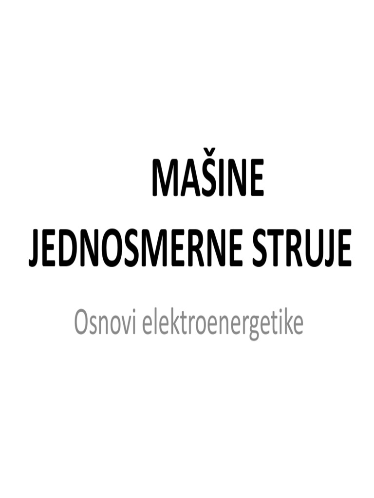 Mašine Jednosmerne Struje | PDF