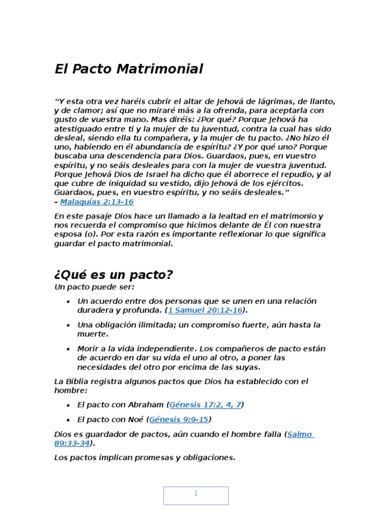 Pacto y Compromiso | PDF | Matrimonio | Divorcio