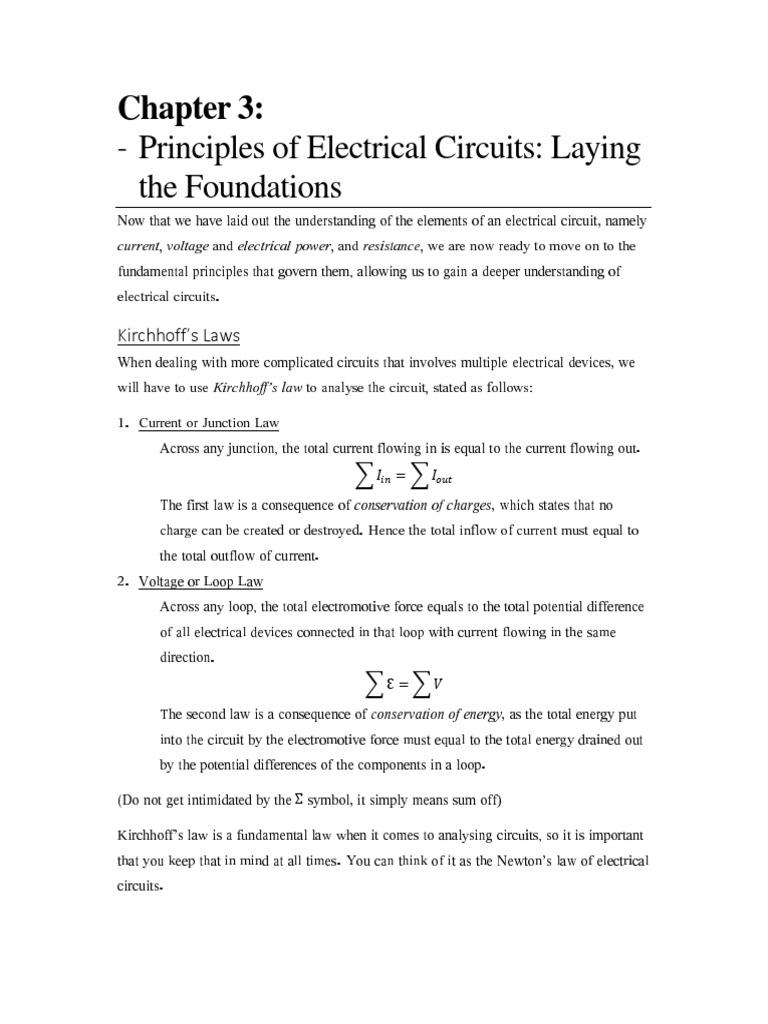 Chapter 3 - Electrical Circuit Principles PDF | PDF | Series And ...
