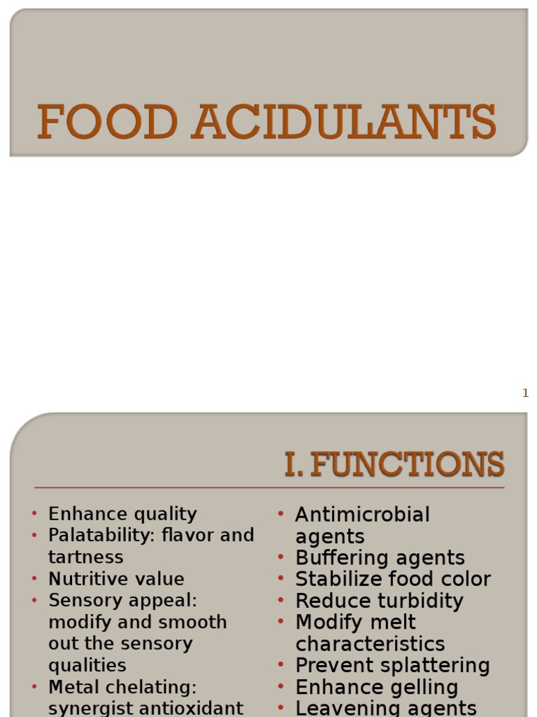 9 Food Acidulants | PDF | Fruit Preserves | Flavor