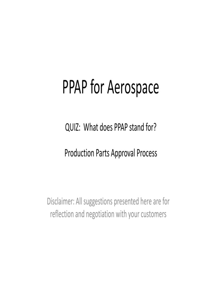 PPAP For Aerospace ASQ | PDF | Production And Manufacturing | Industries