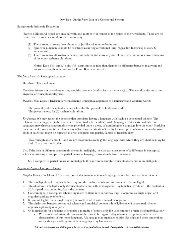 Davidson on Conceptual Schemes | PDF | Relativism | Paradigm