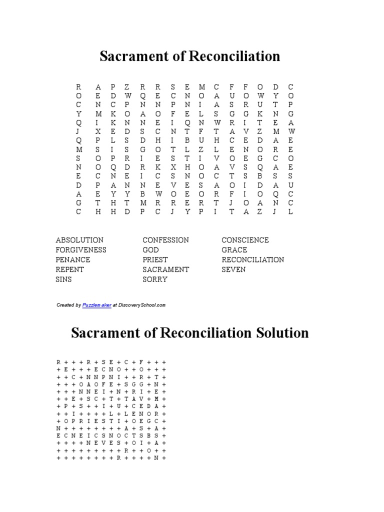 Sacrament of Reconciliation Guide | PDF
