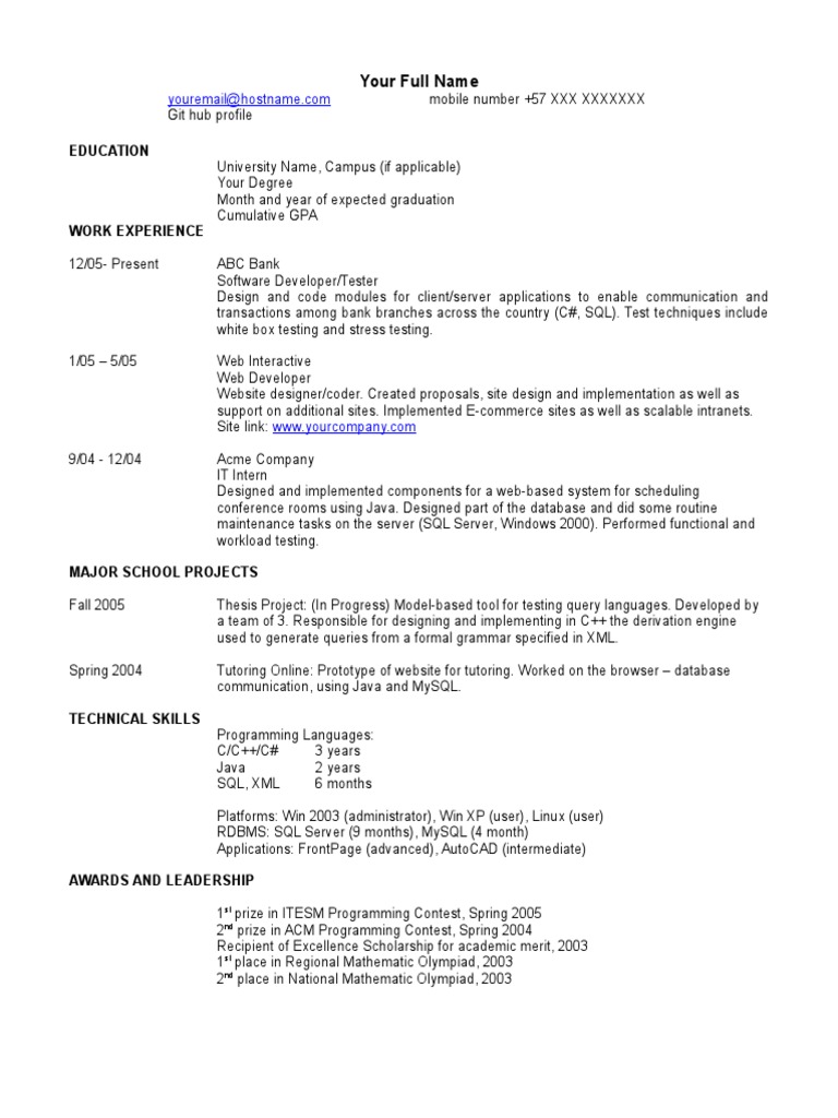 Sample US Resume | PDF