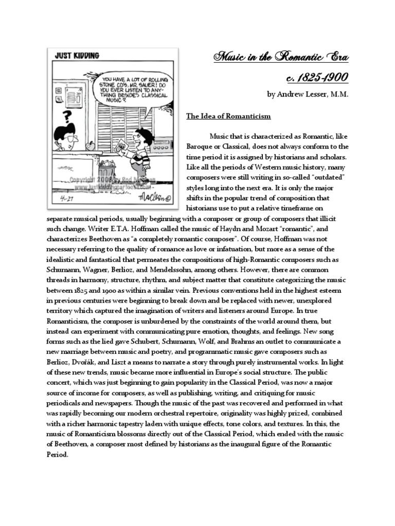 Music in The Romantic Era PDF | PDF | Opera | Johannes Brahms