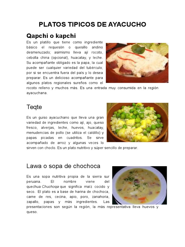 Platos Tipicos de Ayacucho | Cocina | Cocina latinoamericana