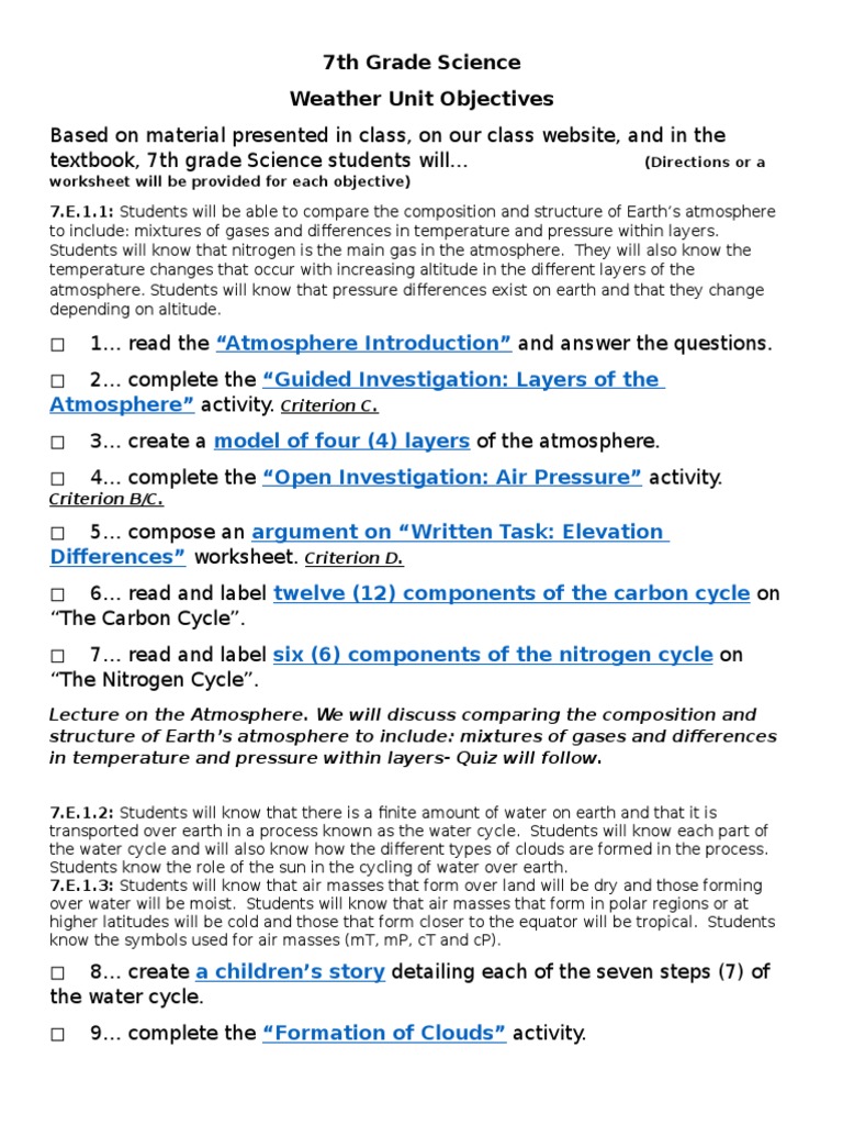 Weather Objectives | Download Free PDF | Weather | Atmosphere Of Earth