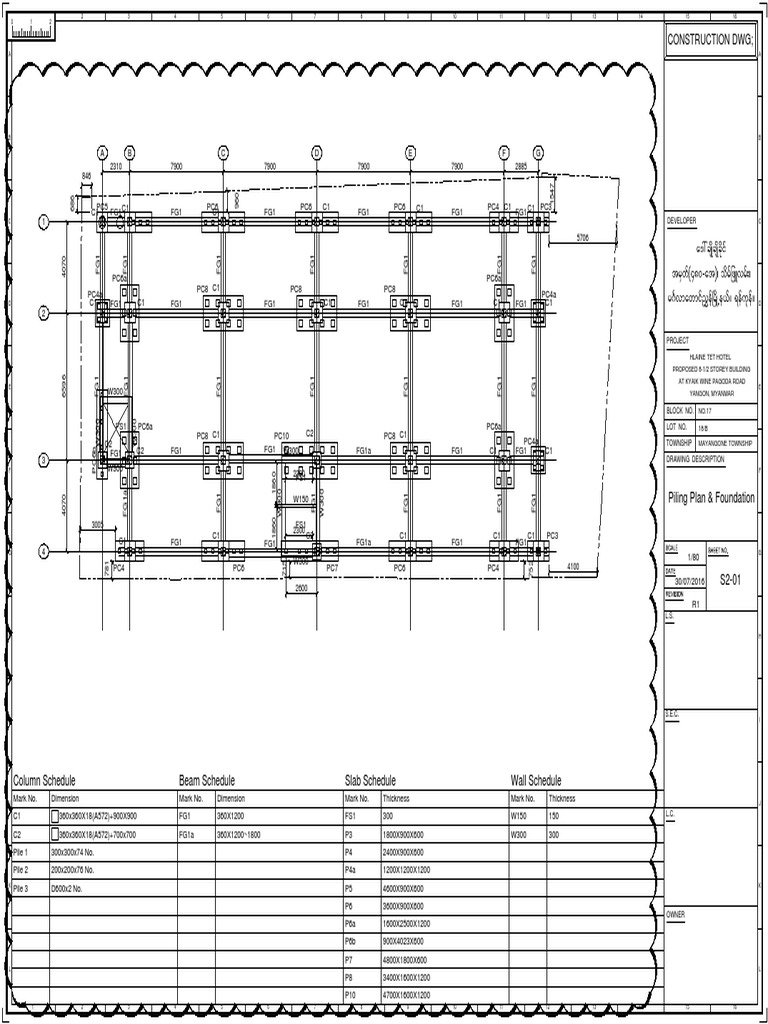S2-01 - PILING Framing Plan: Construction DWG | PDF
