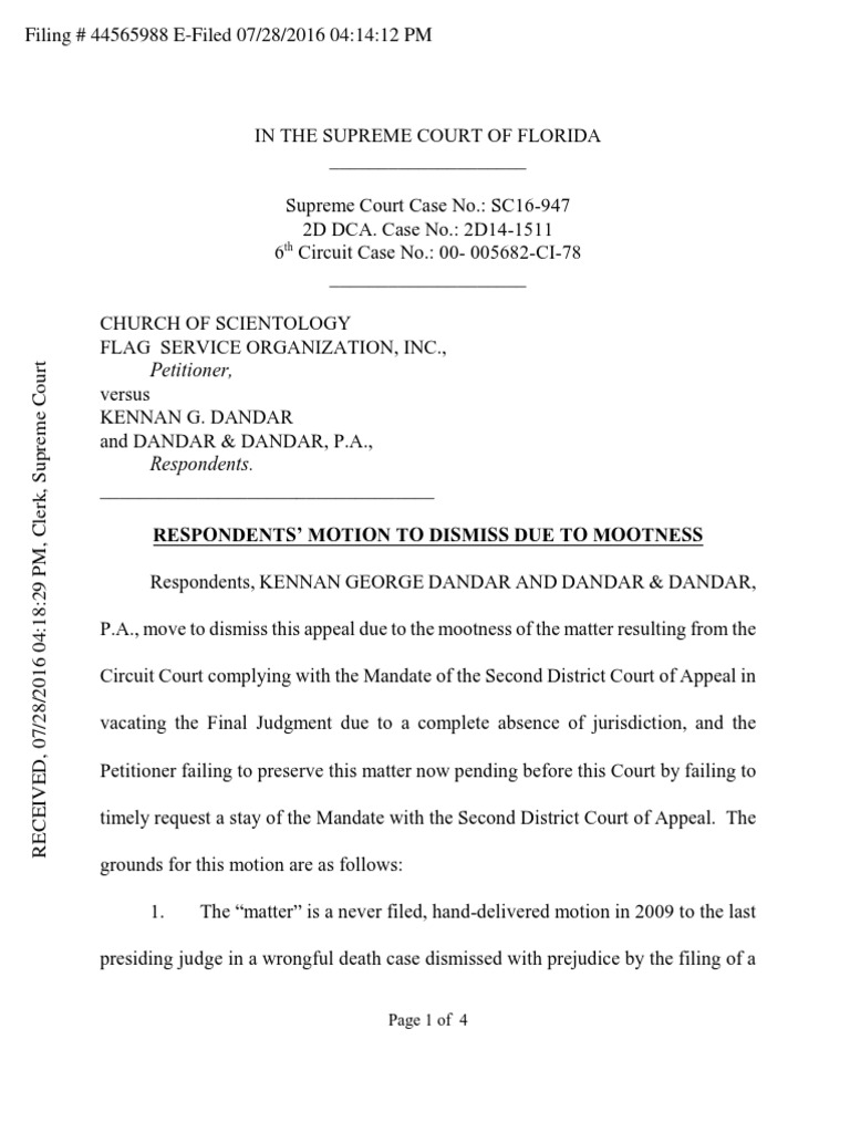 Scientology v. Dandar: State Supreme Court Appeal Motion To Dismiss | PDF | Virginia Circuit ...