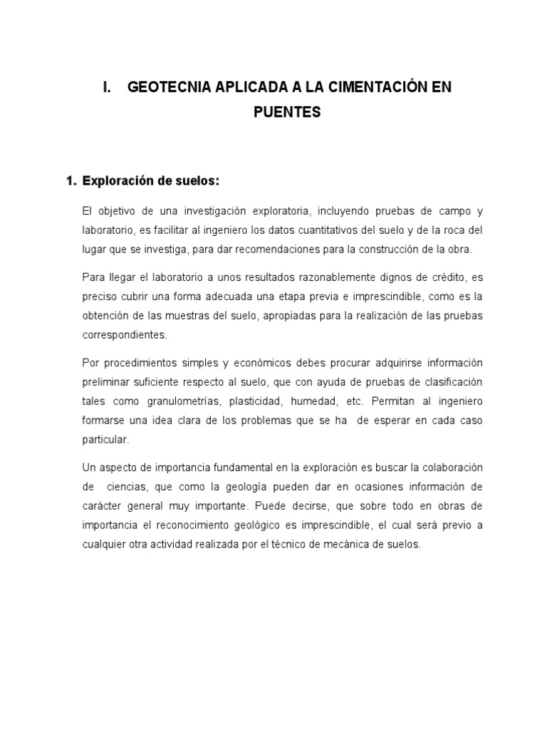 Geotecnia Aplicada A La Cimentación en Puentes | PDF | Excavación ...
