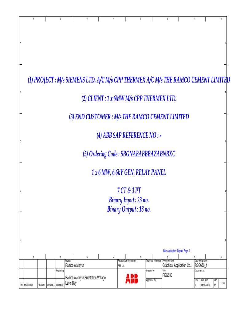 REG630 Technical Document | PDF | Electrical Substation | Electrical ...