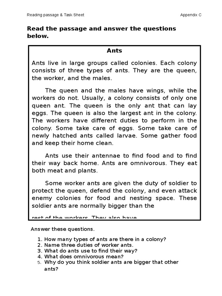The Three Types of Ants in a Colony and Their Roles: An Informational ...