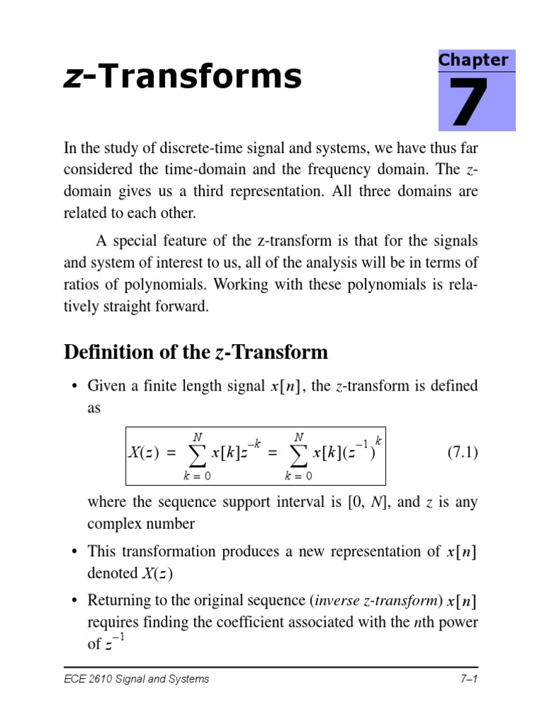 Z Transform | PDF | Filter (Signal Processing) | Algorithms