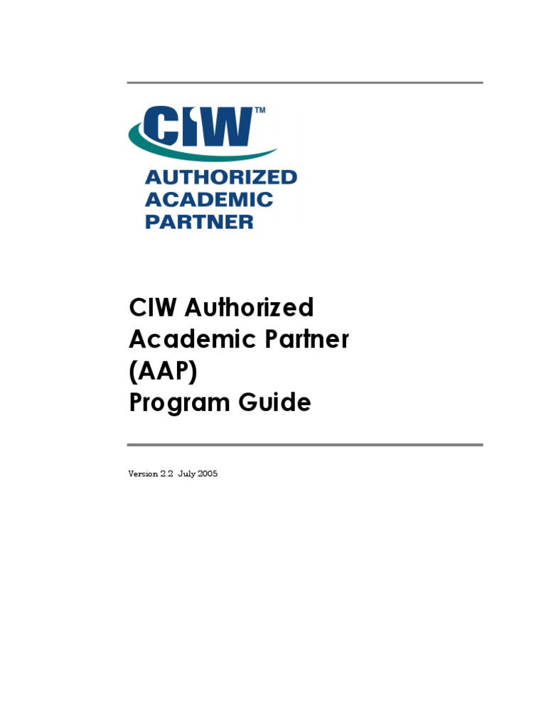 CIW Program Guide | PDF | Professional Certification | Test (Assessment)