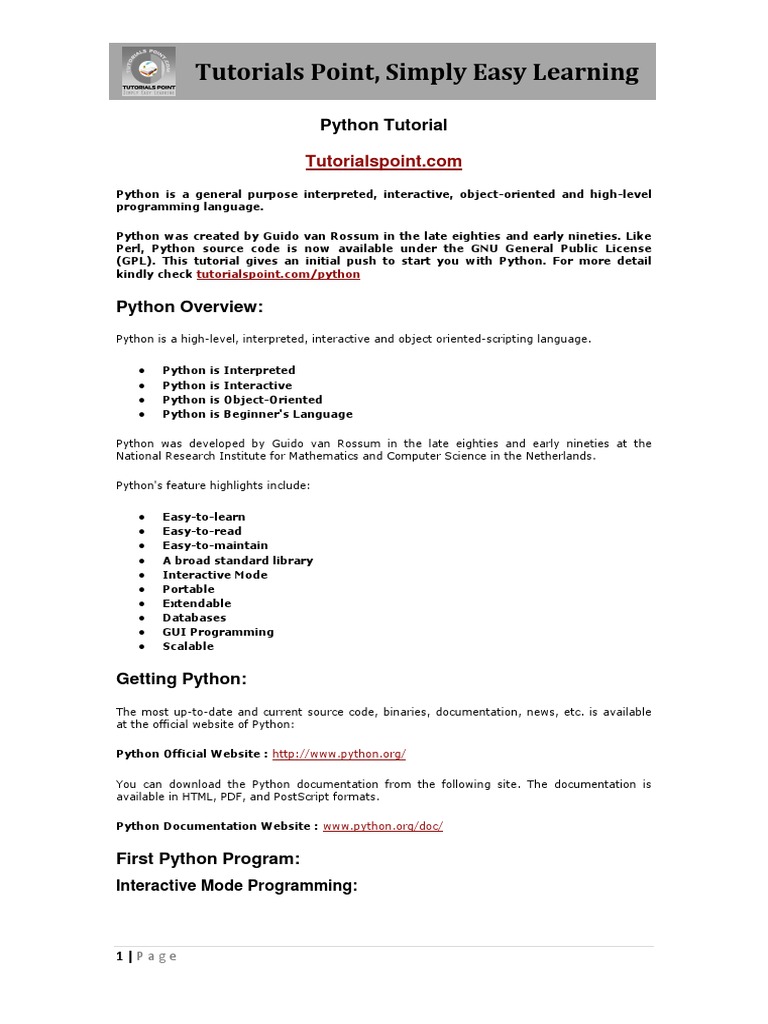 Python Tutorial | PDF | Control Flow | Inheritance (Object Oriented Programming)