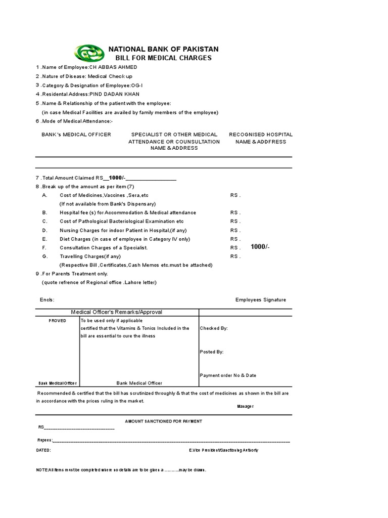 Medical Bill Format | PDF