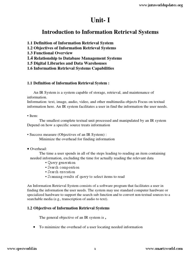 IRS Unit-1 | Download Free PDF | Database Index | Search Engine Indexing