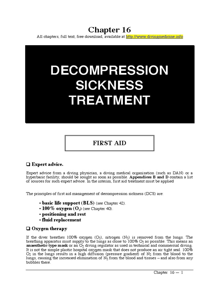 Decompression Sickness Treatment: First Aid | Download Free PDF ...