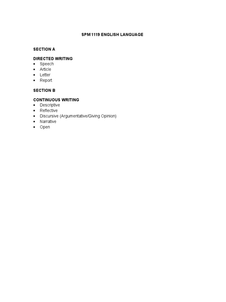 SPM 1119 English Language: Speech Article Letter | PDF | Semiotics ...