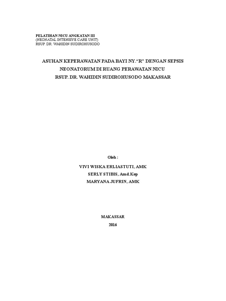 Asuhan Keperawatan Bayi Sepsis Neonatorum | PDF