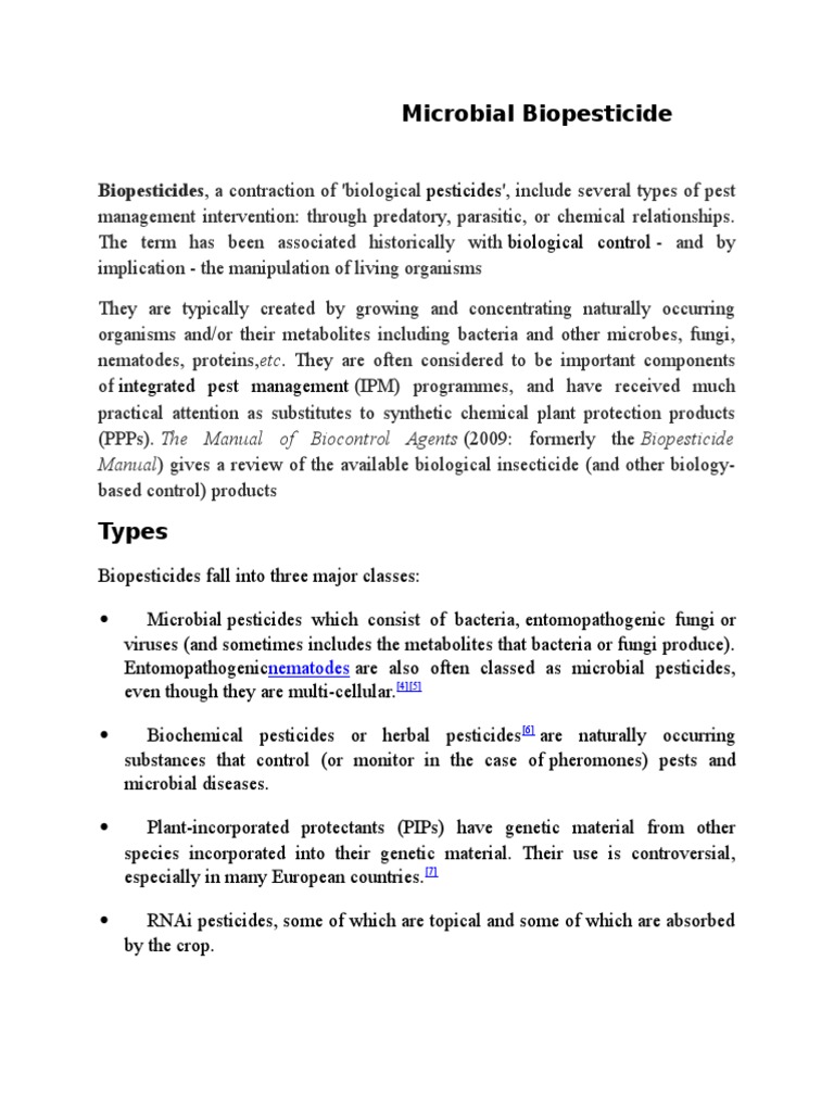 Microbial Biopesticide | Pest (Organism) | Horticulture And Gardening