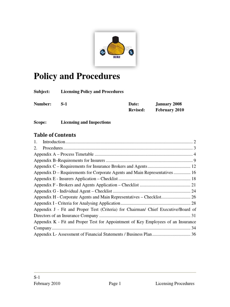 Licensing Procedures | PDF | Insurance Broker | Insurance