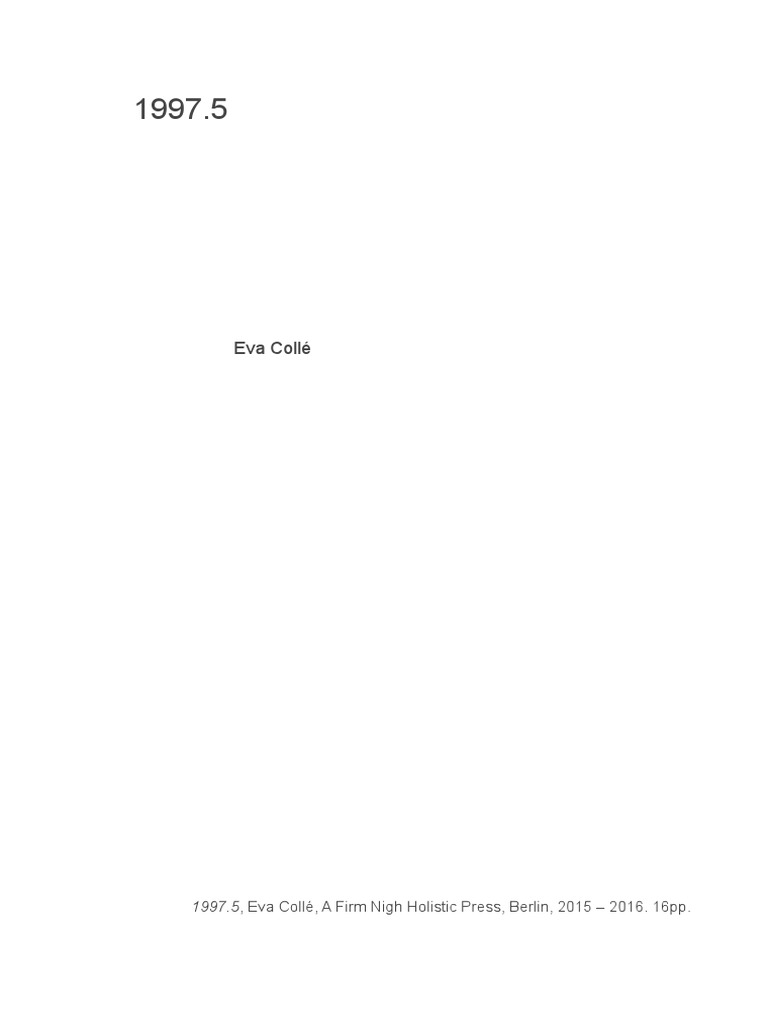1997.5 by Eva Collé | PDF