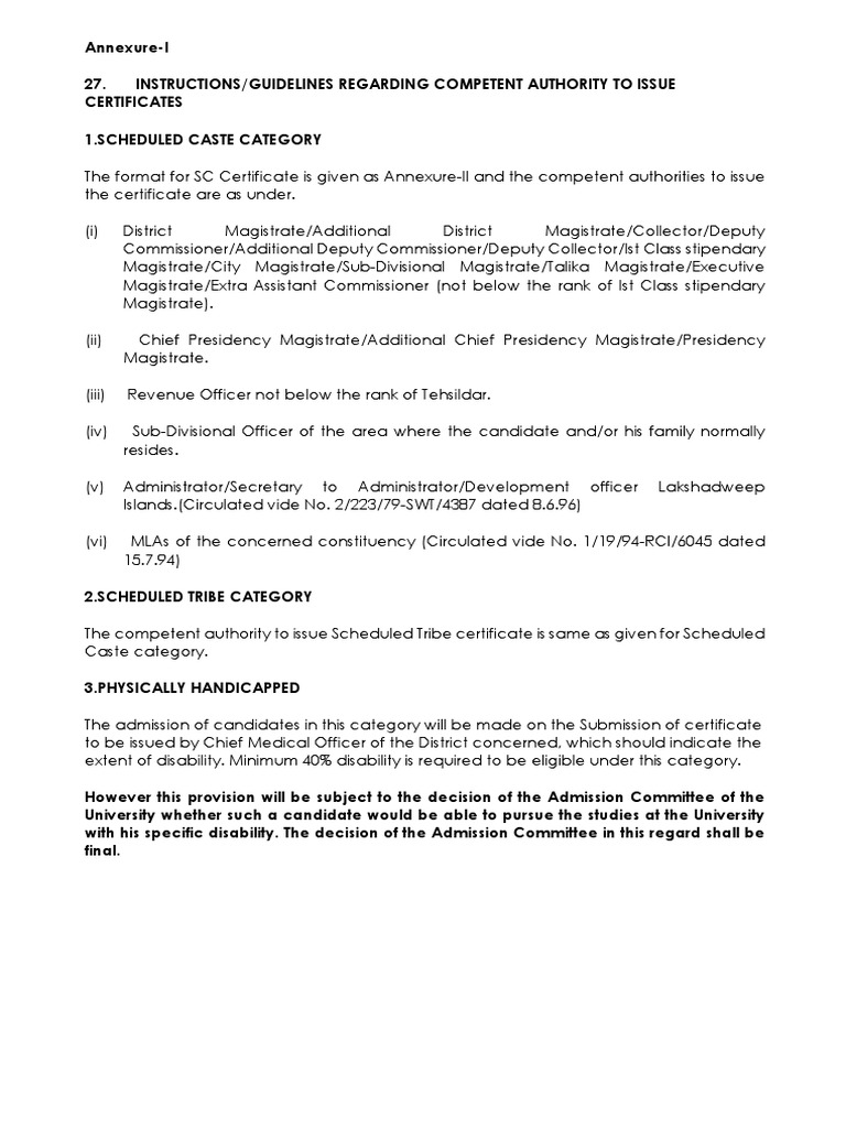 Format of Certificates | Affidavit | Magistrate