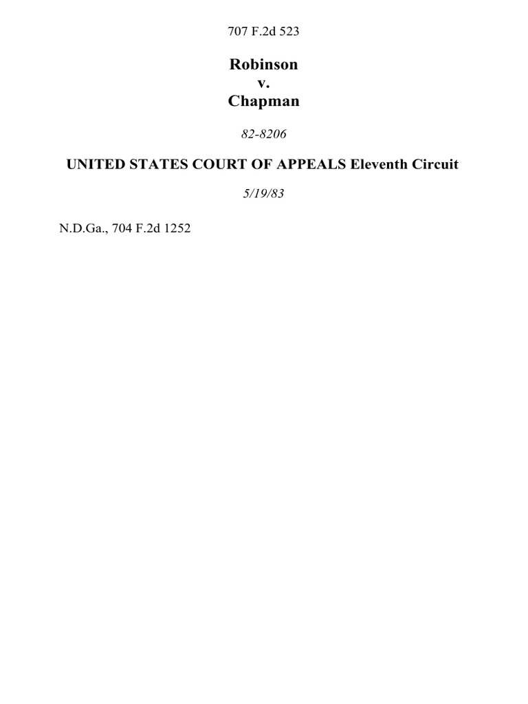 Robinson v. Chapman, 707 F.2d 523, 11th Cir. (1983) | PDF