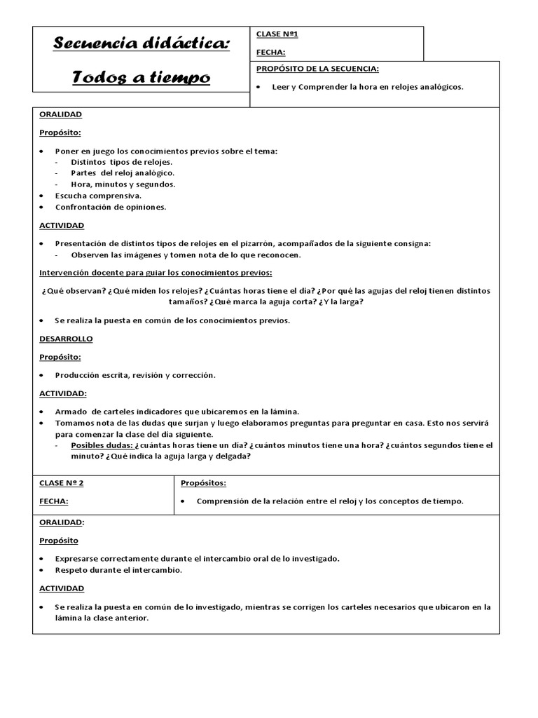 Ejercicios de Reloj para Tercero de Primaria | PDF | Reloj