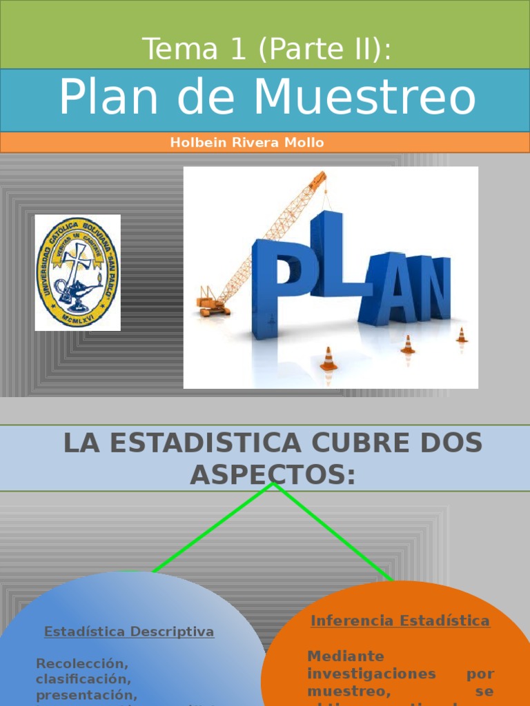 Tema 1 Parte II Plan de Muestreo