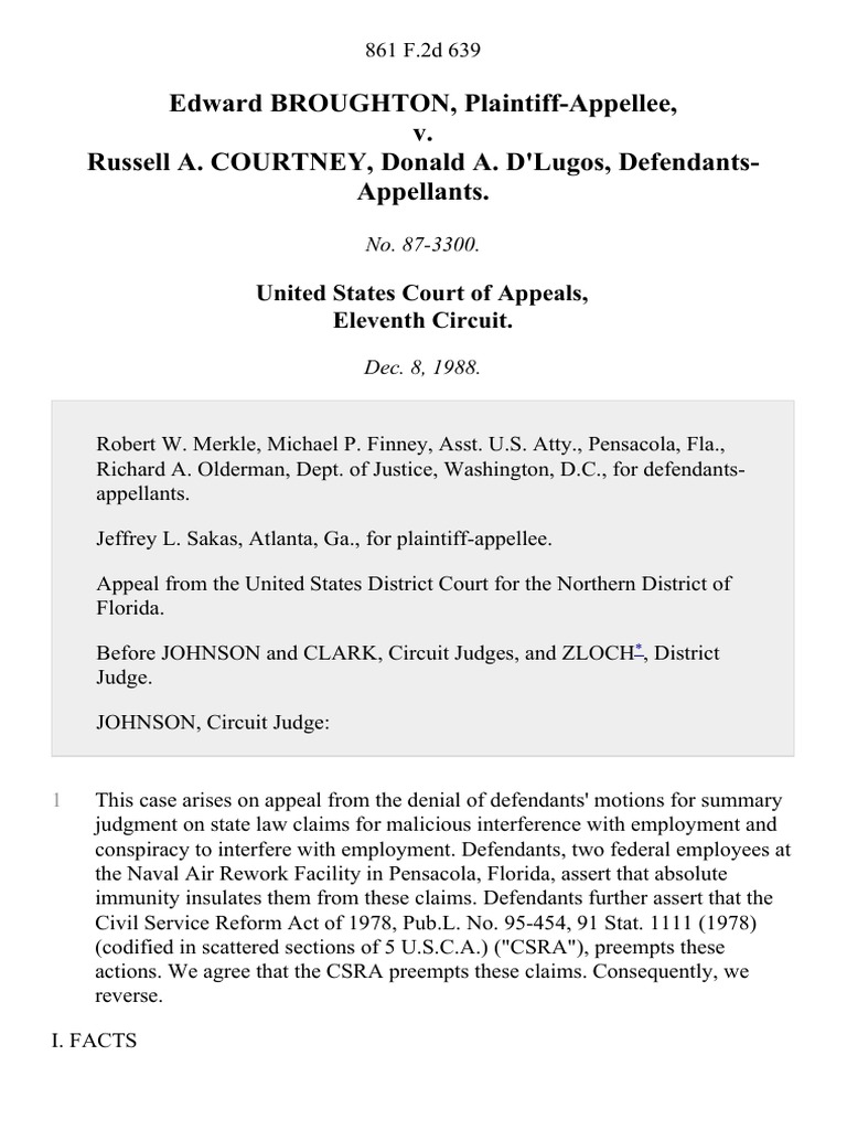 Edward Broughton v. Russell A. Courtney, Donald A. D'Lugos, 861 F.2d ...