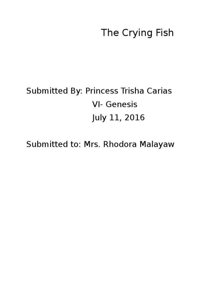 The Crying Fish | PDF