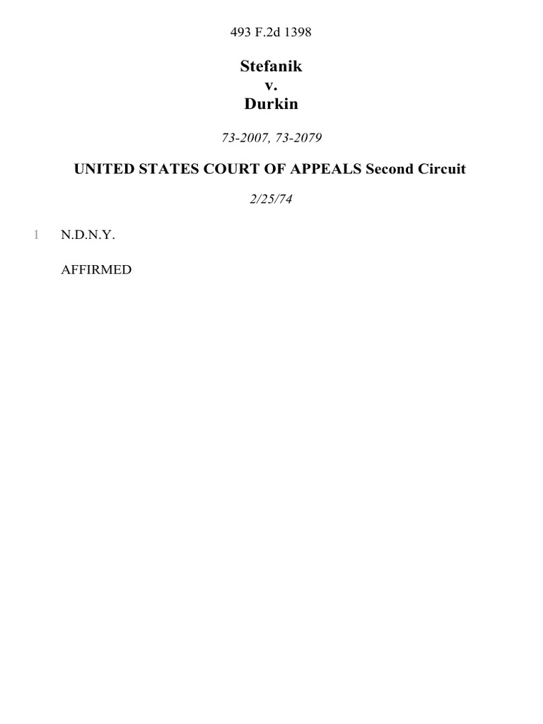 Stefanik v. Durkin: United States Court of Appeals Second Circuit | PDF