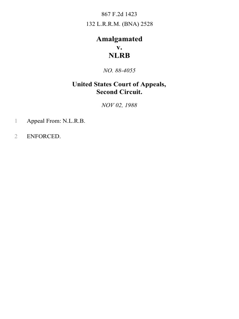 Amalgamated v. NLRB: United States Court of Appeals, Second Circuit | PDF