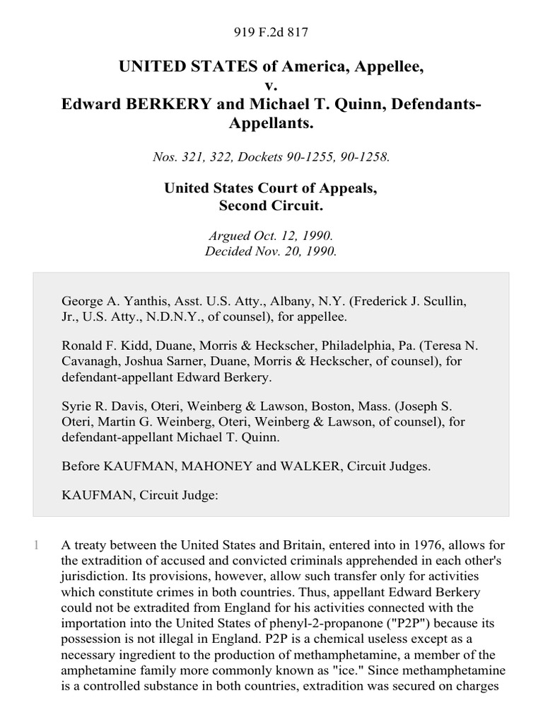 United States v. Edward Berkery and Michael T. Quinn, 919 F.2d 817, 2d ...