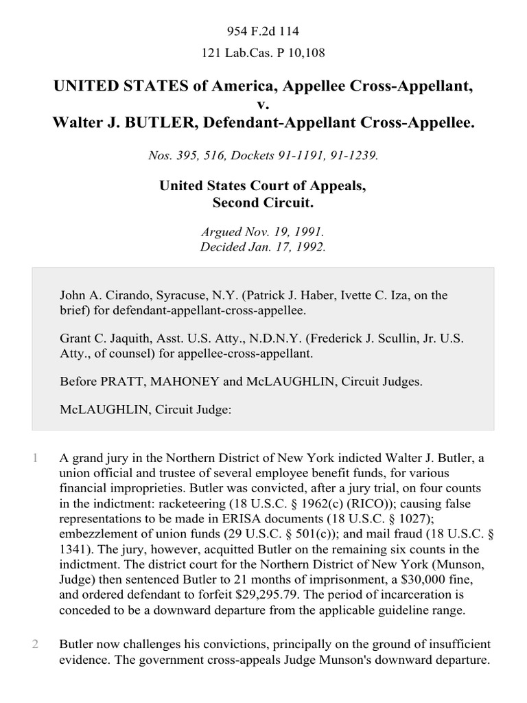 Butler's RICO Conviction Appeal Summary | PDF | United States Federal ...