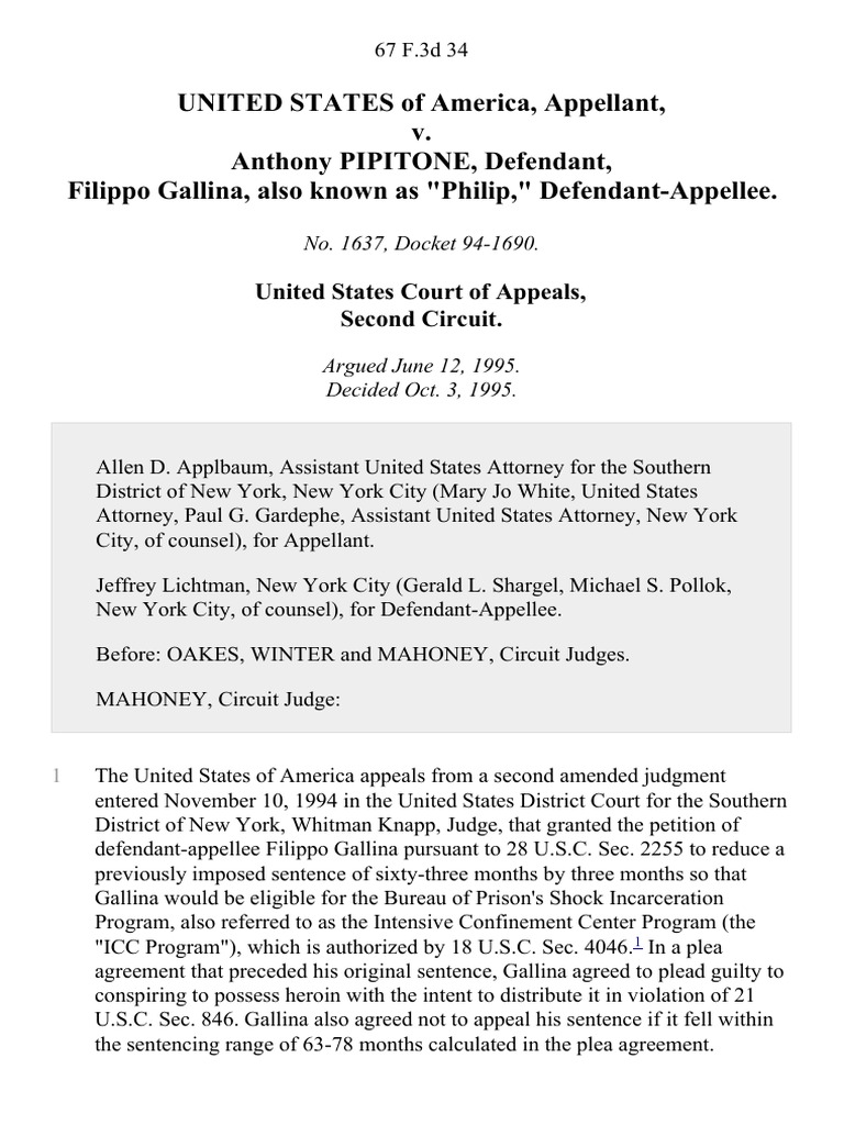 United States v. Anthony Pipitone, Filippo Gallina, Also Known As ...