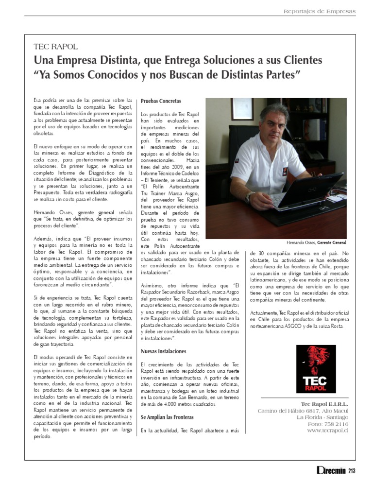 1675 - Tec Rapol | PDF | Minería | Economias