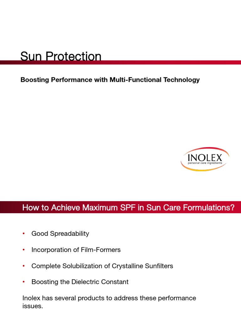 Booster in Sunscreen INOLEX PDF | PDF | Sunscreen | Ultraviolet