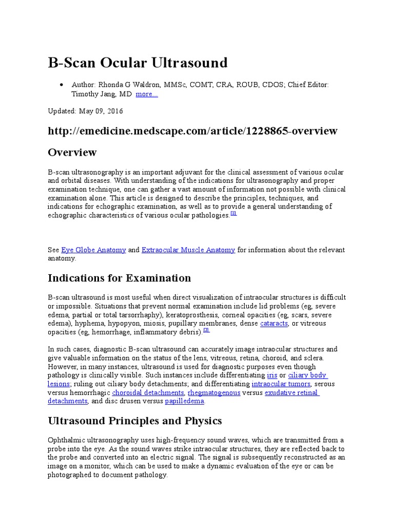 B-Scan Ultrasound in Ophthalmology | PDF | Retina | Human Eye
