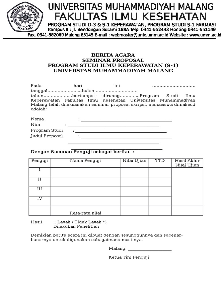 Berita Acara, Lembar Penilaian Dan Lembar Revisi Seminar Proposal 2014 ... Berita Acara, Lembar Penilaian Dan Lembar Revisi Seminar Proposal 2014 ...
