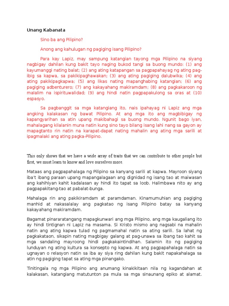 Pagpapahiyang-Buod, Pagsusuri, Halimbawa | PDF