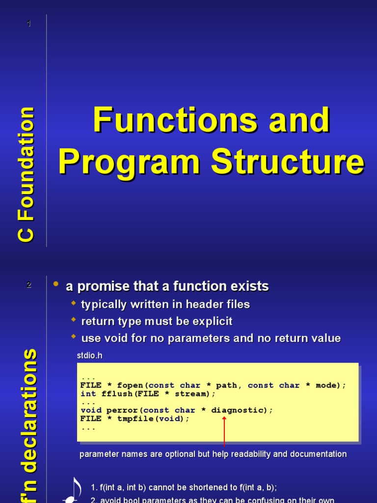 Functions And Program Structure Pdf Parameter Computer Programming Areas Of Computer Science