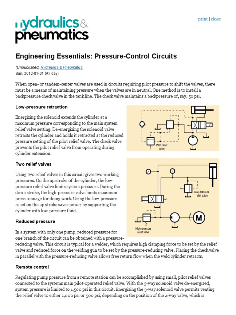 Pressure Control Circuits+++ | PDF