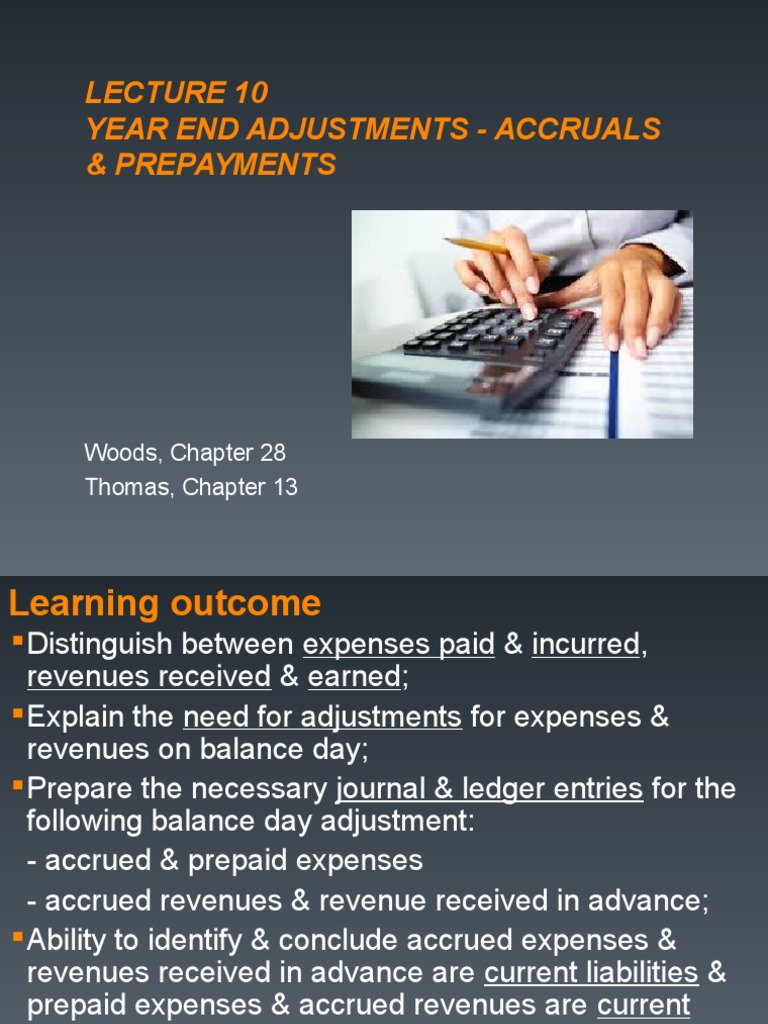 Year-End Balance Day Adjustments | PDF | Accrual | Deferral