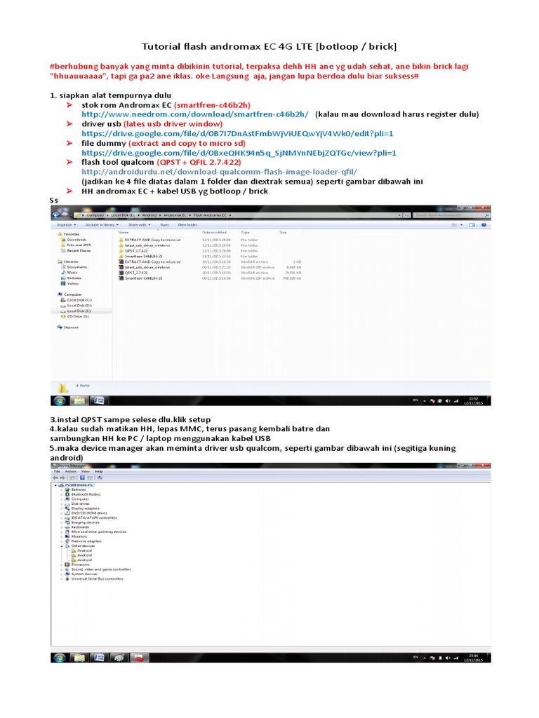 Tutorial Flash Andromax EC 4G LTE | PDF