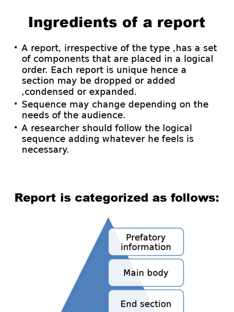 Ingredients of A Report | PDF | Data | Evaluation